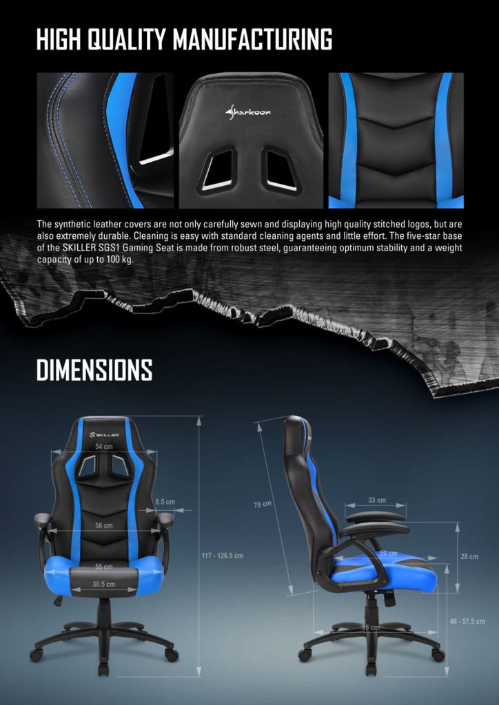 Sharkoon Game Skiller SGS1 Gaming Chair Black Red - Kapidani PCCSERVICE